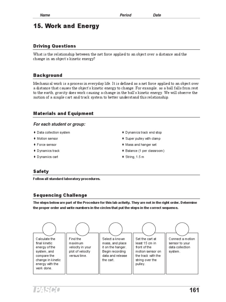Work and Energy: Driving Questions | PDF | Force | Kinetic Energy