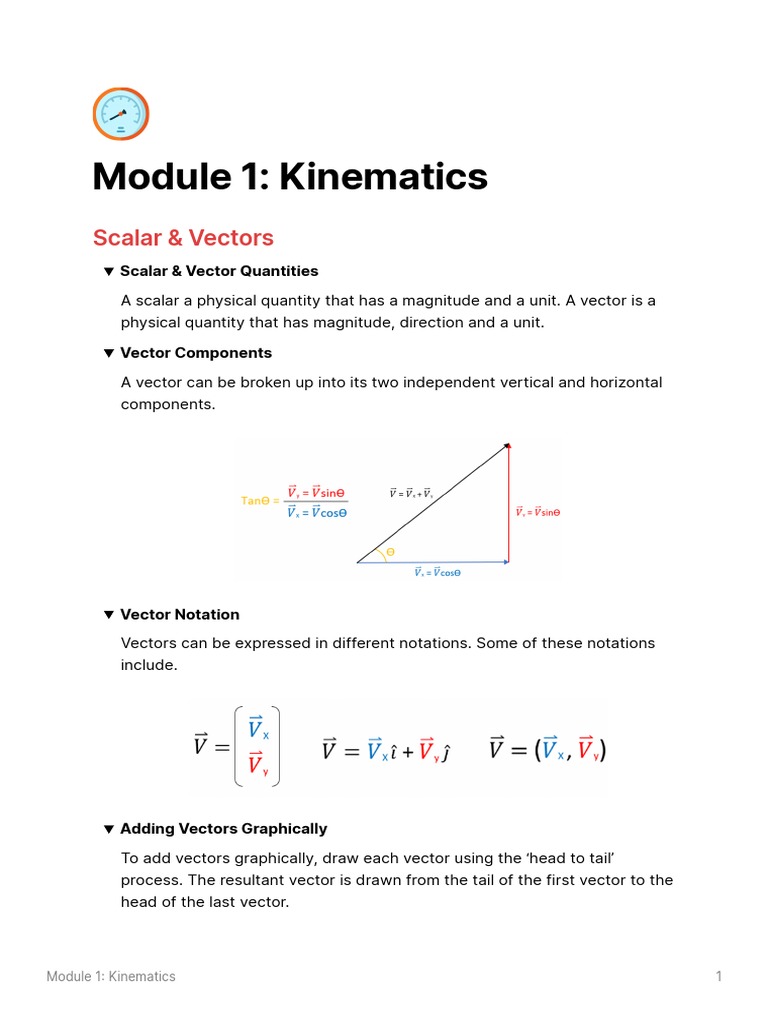 An Introduction to Kinematics: Scalars, Vectors, Motion Concepts and ... An Introduction to Kinematics: Scalars, Vectors, Motion Concepts and ...