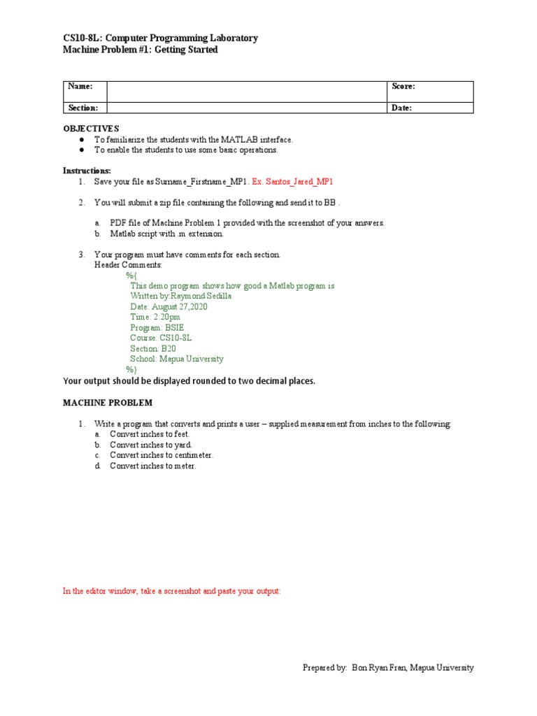 Machine Problem 1 Pdf 