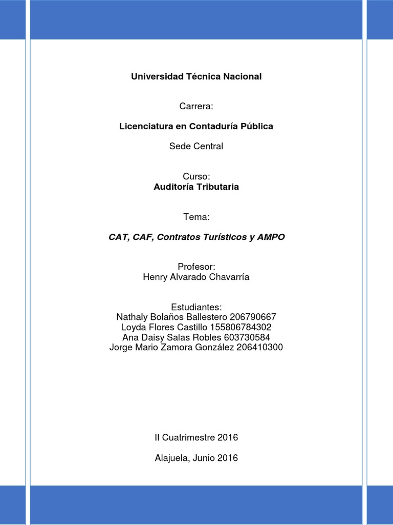 Cat-Caf-Contrato Turistico y Ampo | PDF | Los bosques | Impuestos