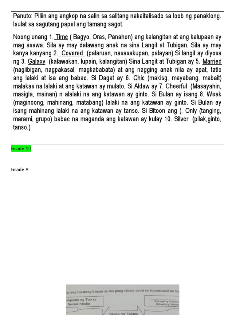 Activity For Pagsasaling Wika | PDF