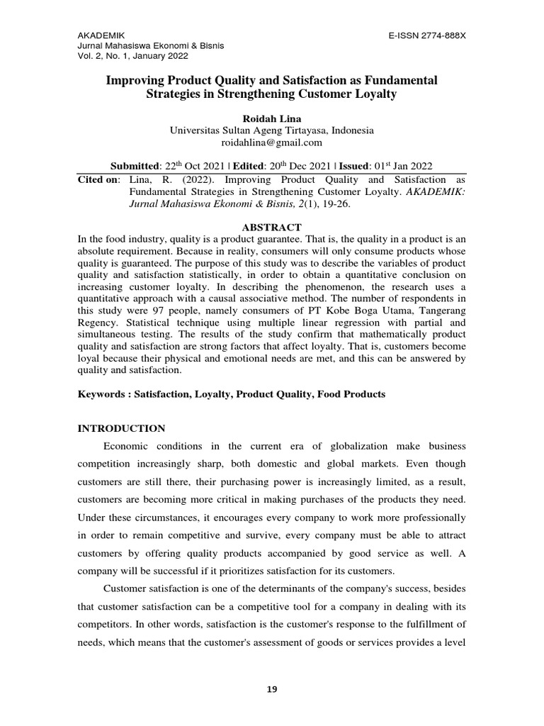 245-Article Text-493-1-10-20220221 | PDF | Customer Satisfaction ...
