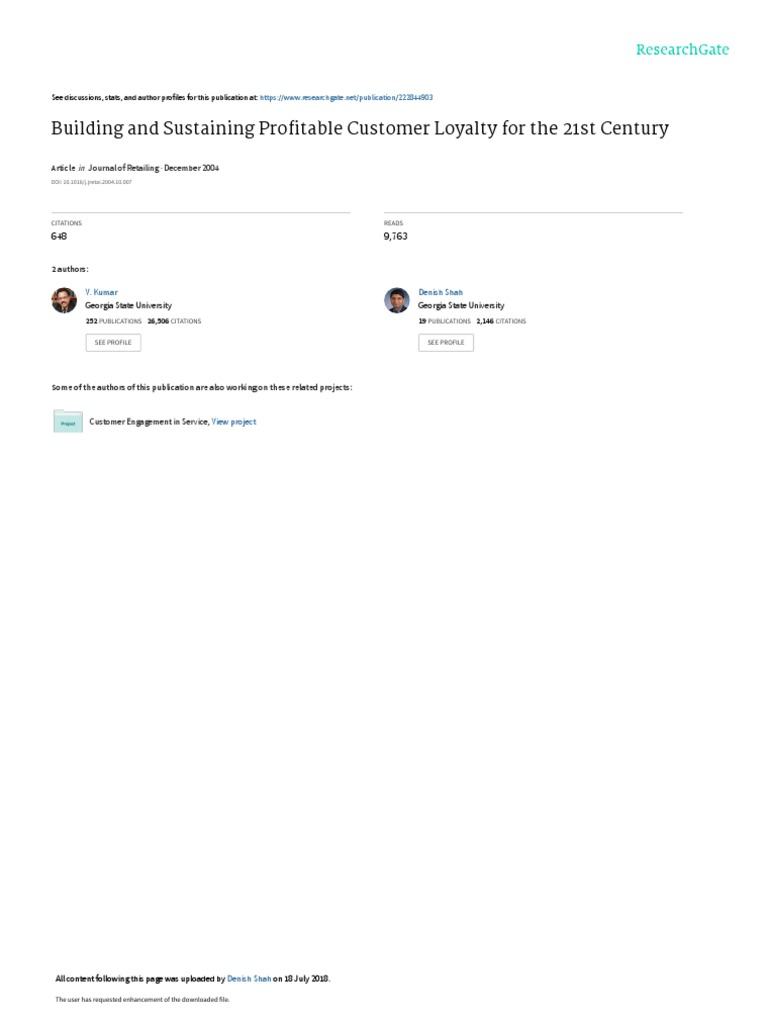 Customer Loyalty in 21 Stcentury | PDF | Loyalty Program | Marketing