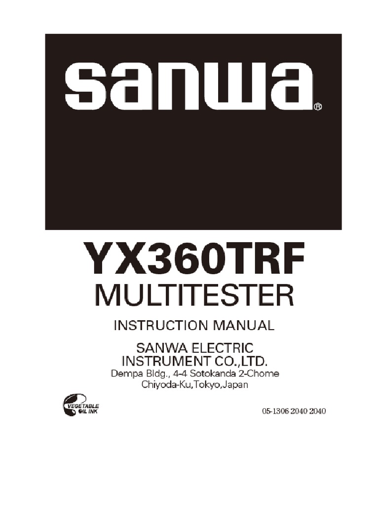 Manual Multimeter Sanwa YX360TRF | PDF | Sains & Matematika