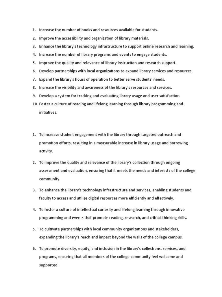 Library Objectives | PDF