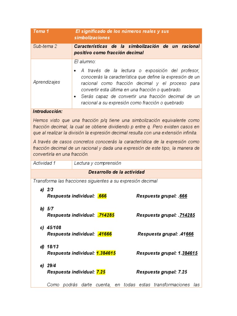 Entrega 3, Unidad 1 (MATEMÁTICAS) | PDF | Número racional | Número Real