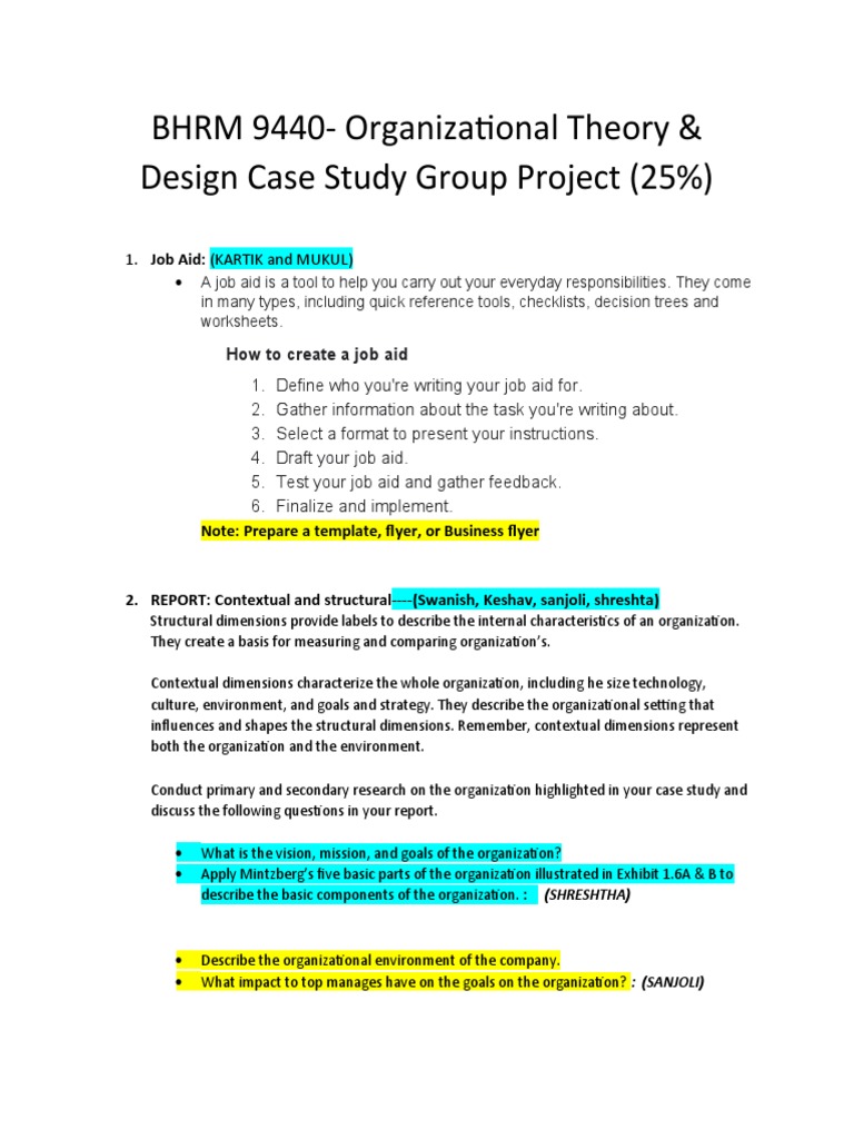 Organizational Theory Case Study Guide | PDF