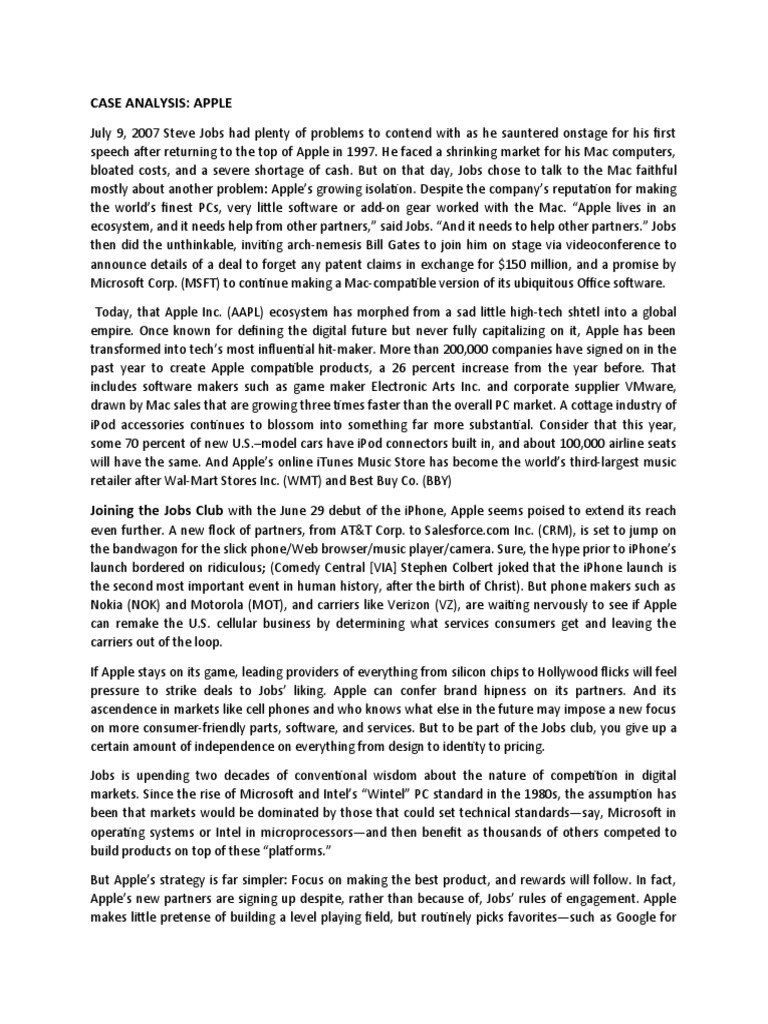 Case Study APPLE | PDF | Apple Inc. | I Phone