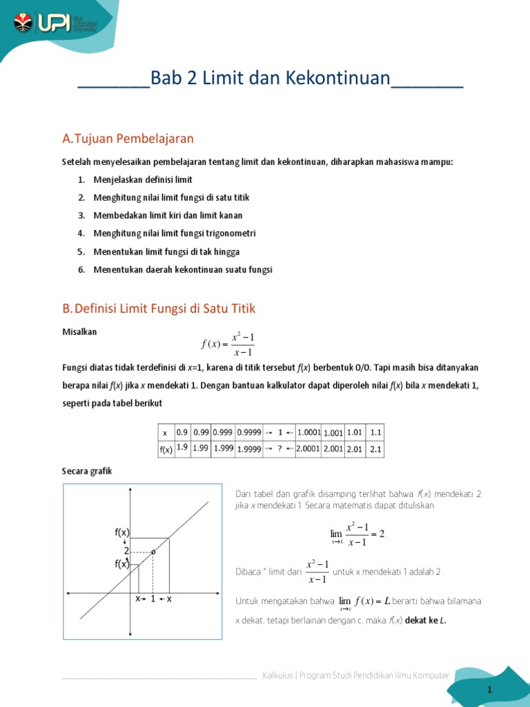Bab 3 Limit Dan Kekontinuan - 2 | PDF