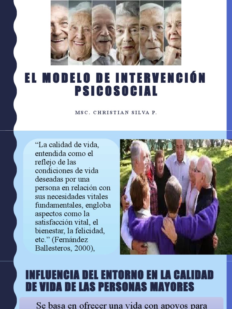El Modelo de Intervención Psicosocial Adulto Mayor | PDF | Apoyo social | Comportamiento