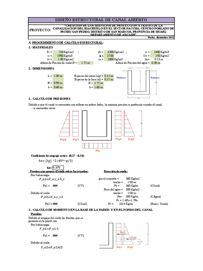 Diseño Canal Abierto | PDF | Ingeniería estructural | Ingeniero civil
