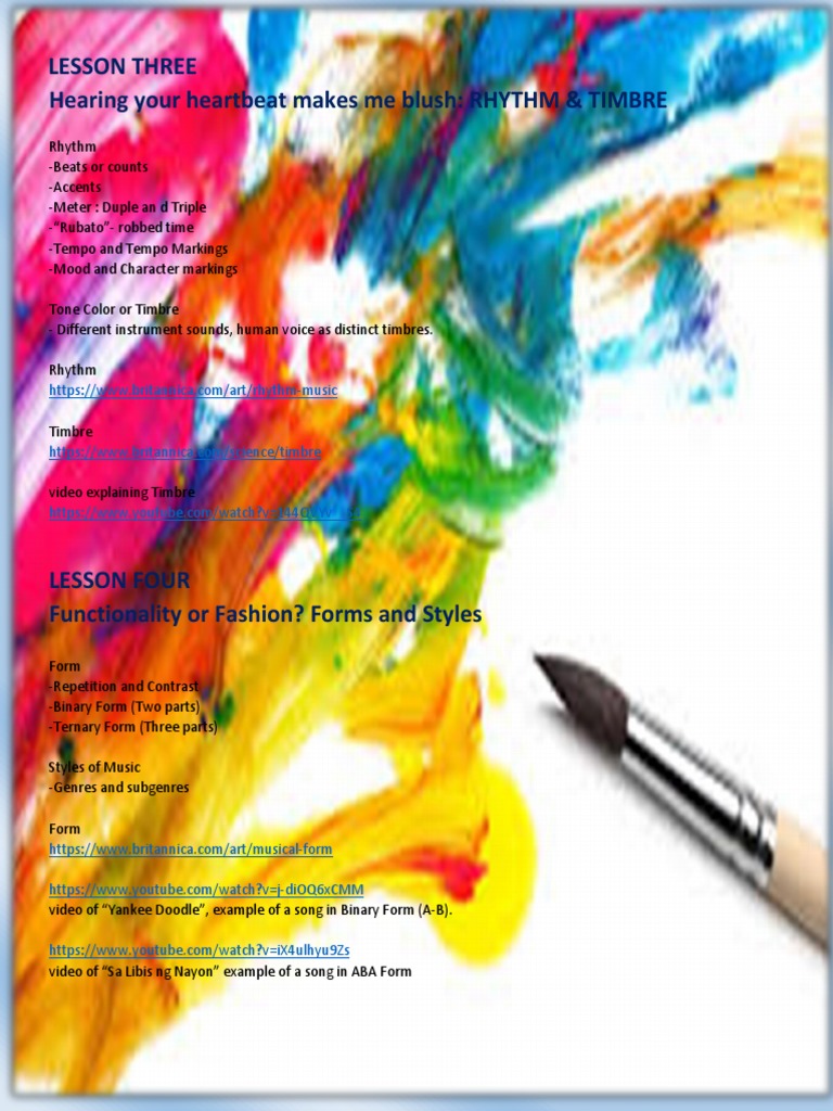 Exploring Rhythm, Timbre, Form, and the Roles of Music in Society | PDF