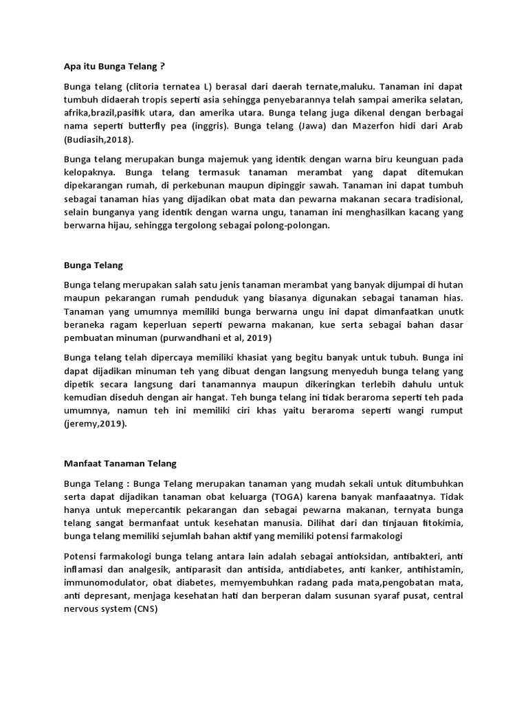 Manfaat dan Budidaya Bunga Telang | PDF