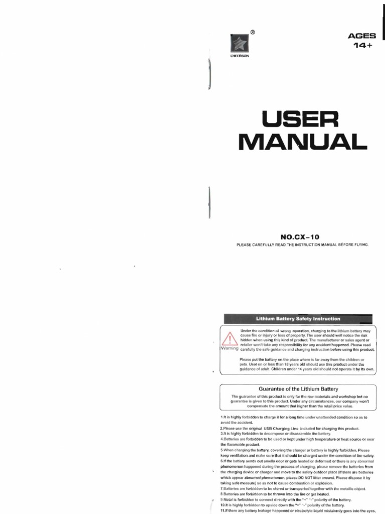 User Manual CX-10 Micro Drone | PDF | Battery Charger | Energy Technology