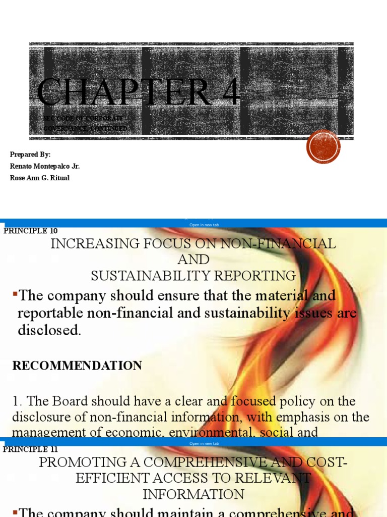 Chapter 4 Sec Code of Corporate Governance, Continued | PDF | Internal Control | Governance