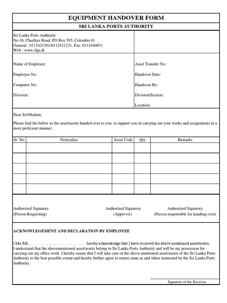 Handover Document | PDF