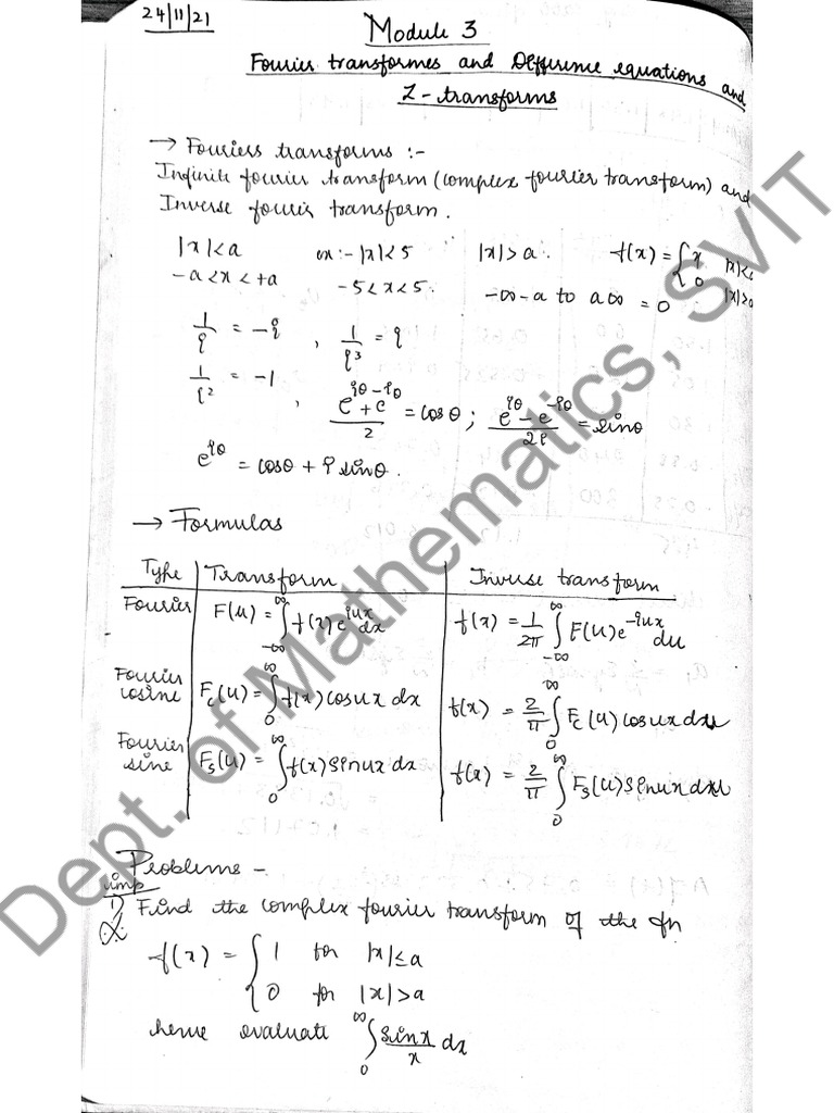 Module 3 - Fourier & Z-Transforms | PDF