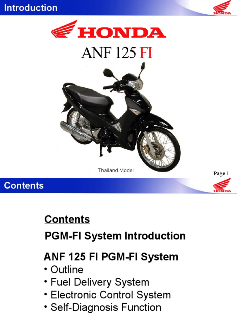 ANF 125FI Honda | PDF | Throttle | Fuel Injection