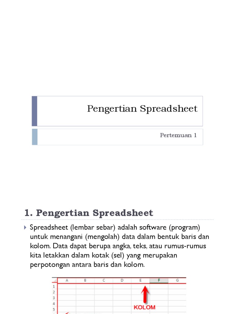 Pengertian dan Fungsi Spreadsheet | PDF | Karier & Perkembangan ...