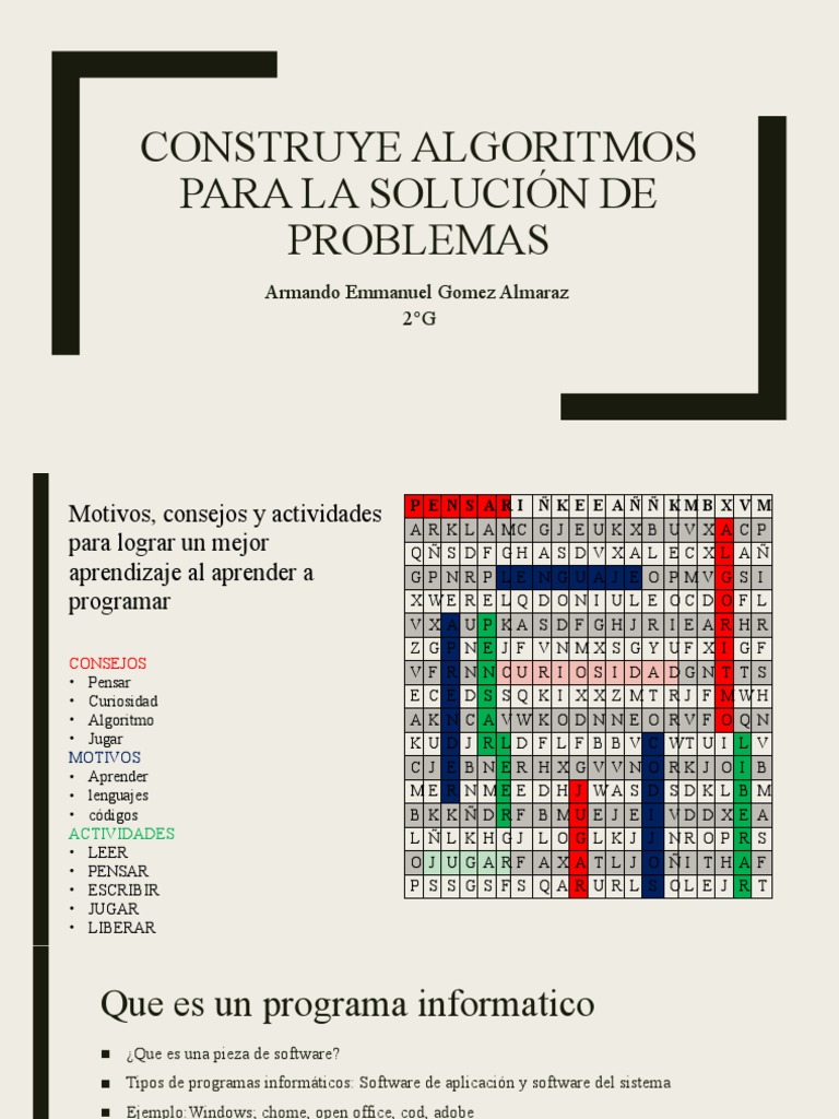 Construye Algoritmos para La Solución de Problemas | PDF