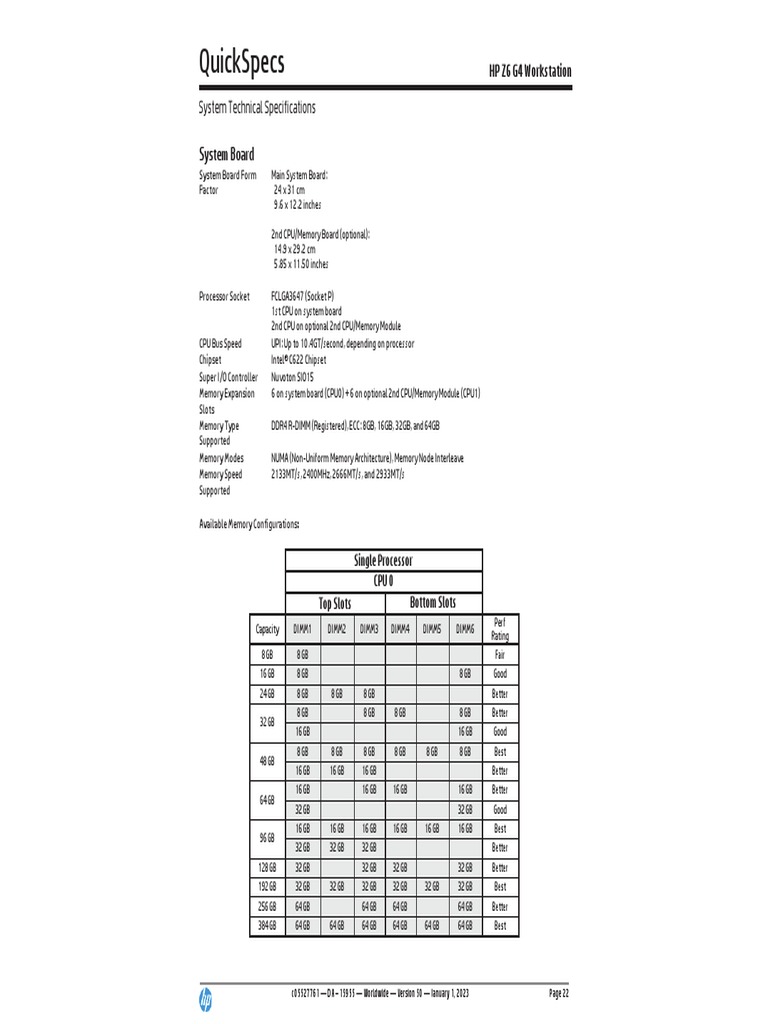 HP Z6 G4 Workstation | Download Free PDF | Central Processing Unit | Computer Science
