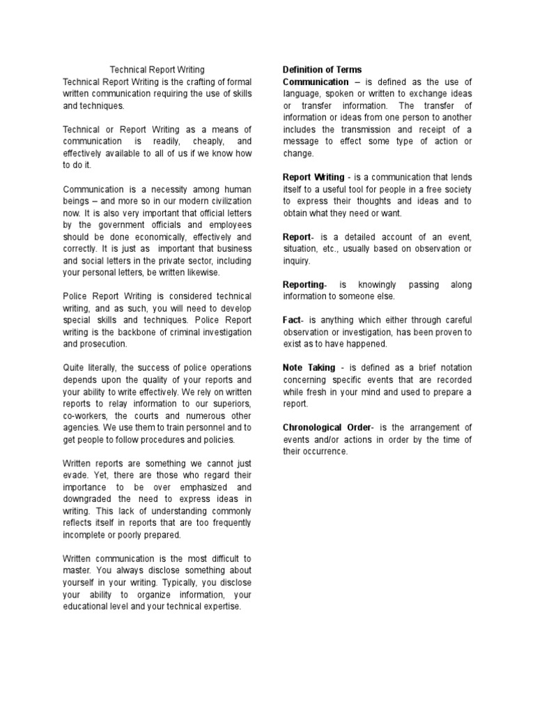 Technical Report Writing | PDF | Communication | Paragraph