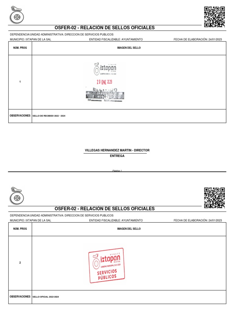 Osfer-02 - Relacion de Sellos Oficialesa00-013 | PDF