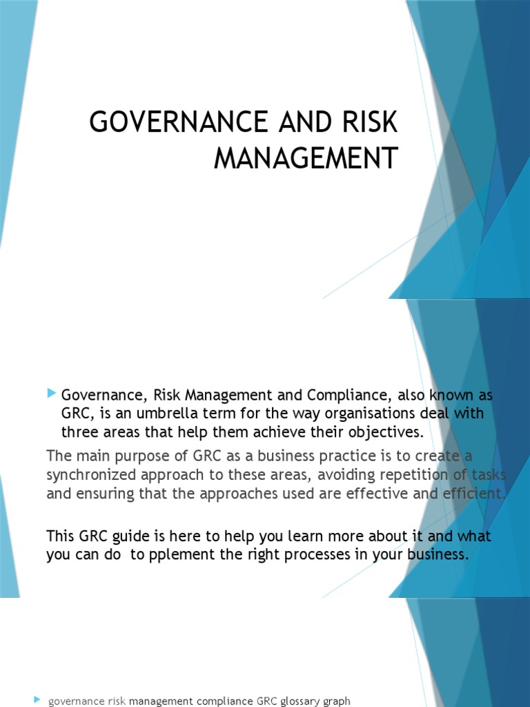 GRC: Governance and Risk Management Guide | PDF | Risk | Risk Management