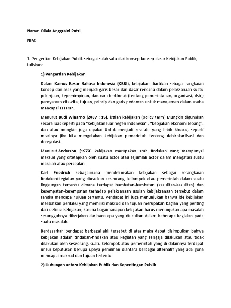 Kebijakan Publik Olivia | PDF