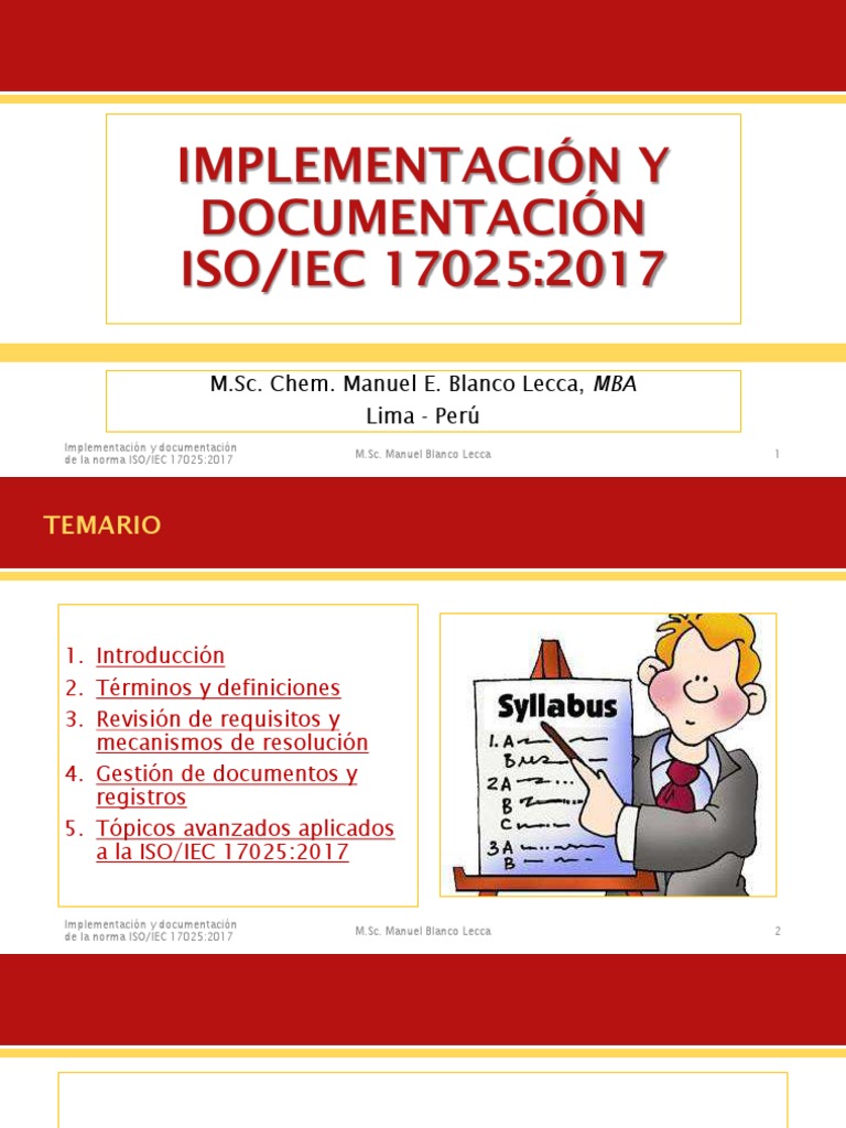 Implementación y Documentación de La Norma 17025 - Manuel Blanco - Presentacion | PDF ...