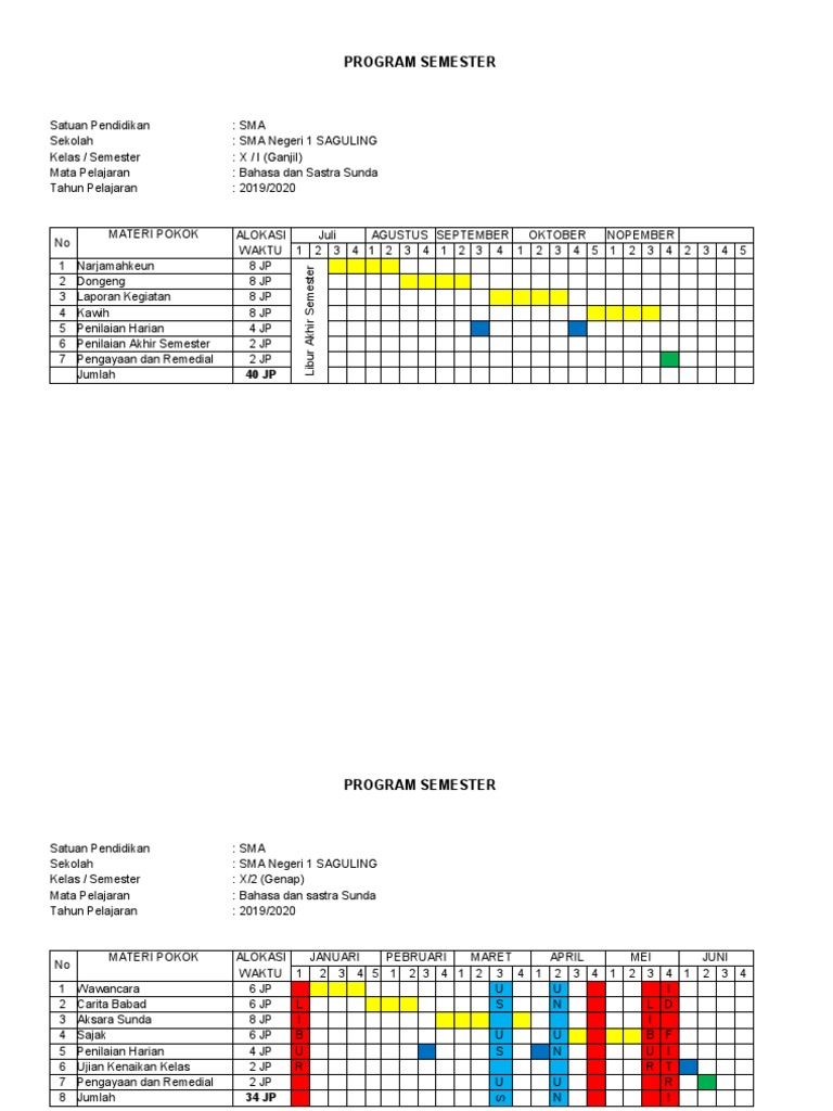 Prosem Kelas X | PDF
