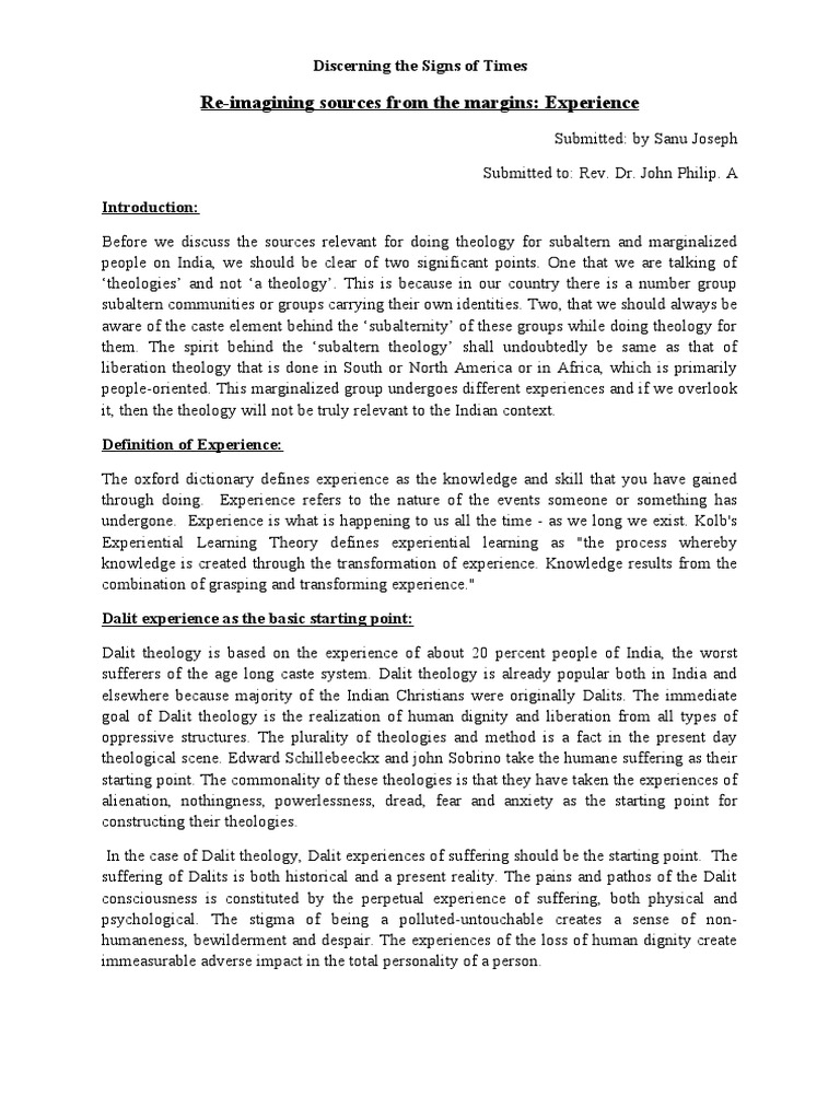 Discerning The Signs of Times | PDF | Theology | Experience