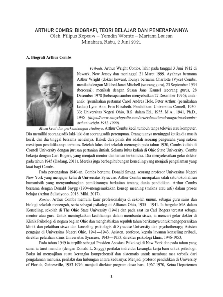 Teori Humanistik Arthur Combs | PDF