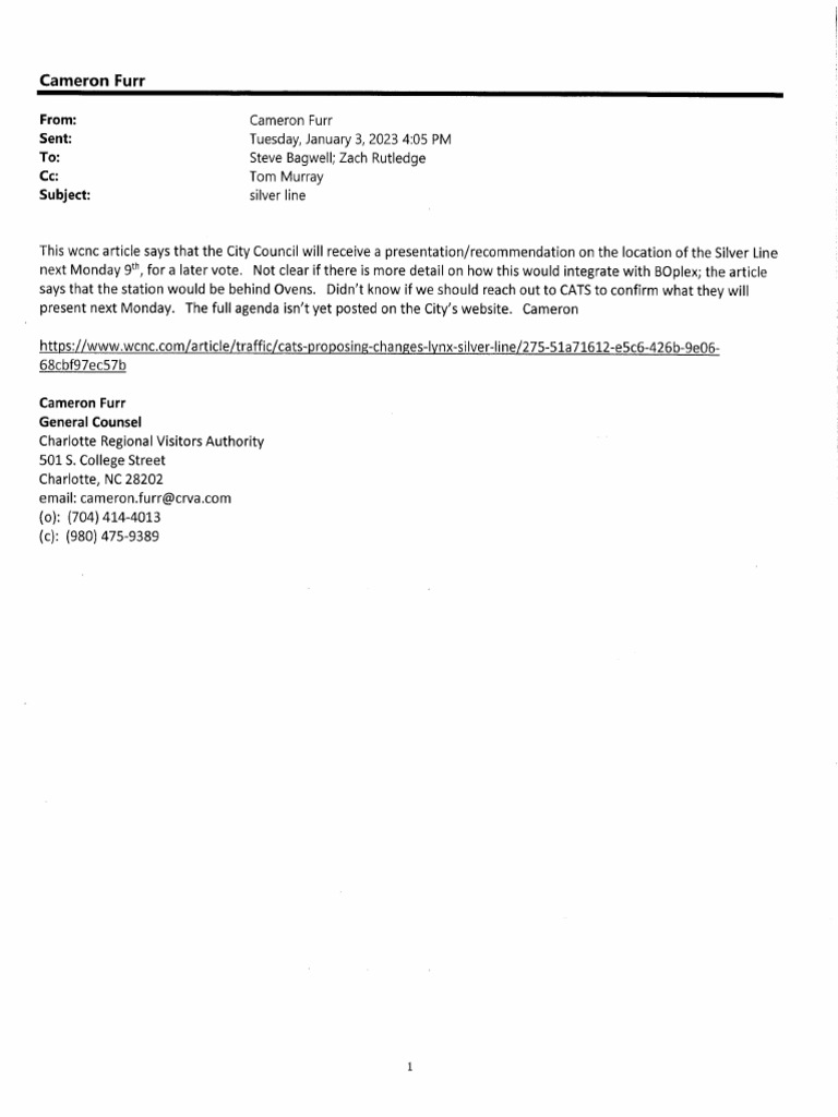 Draft Talking Points From CRVA | PDF