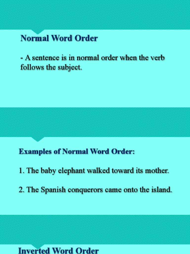 Normal and Inverted Word Order in Creative Writing | PDF