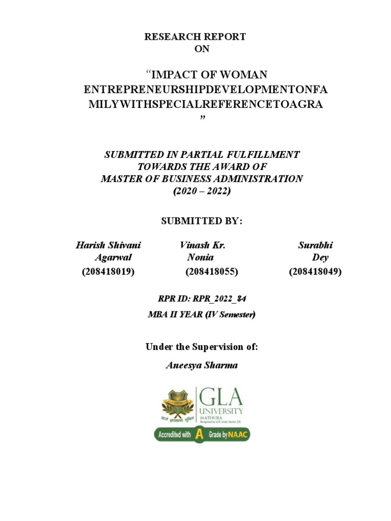 RPR Report File Edited | PDF | Entrepreneurship | Sampling (Statistics)