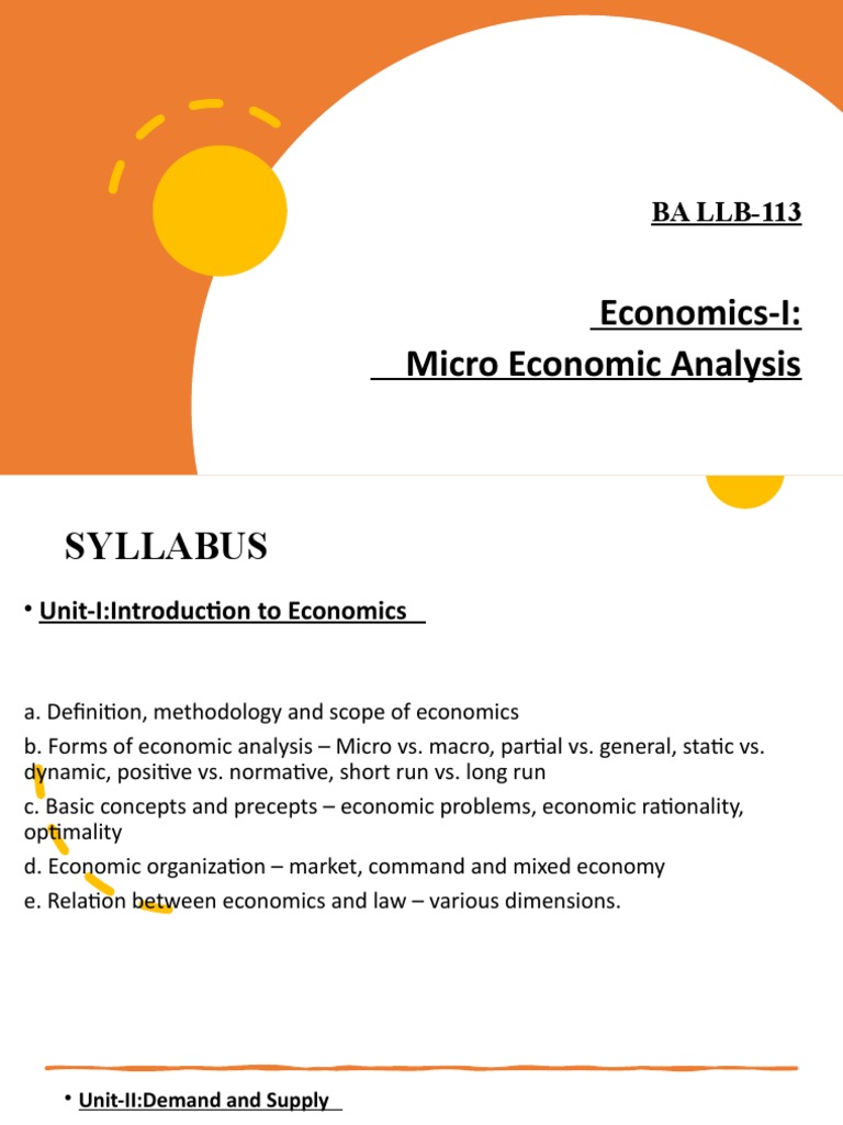 BALLB ECO Unit 1 Part 1 | PDF | Economics | Microeconomics
