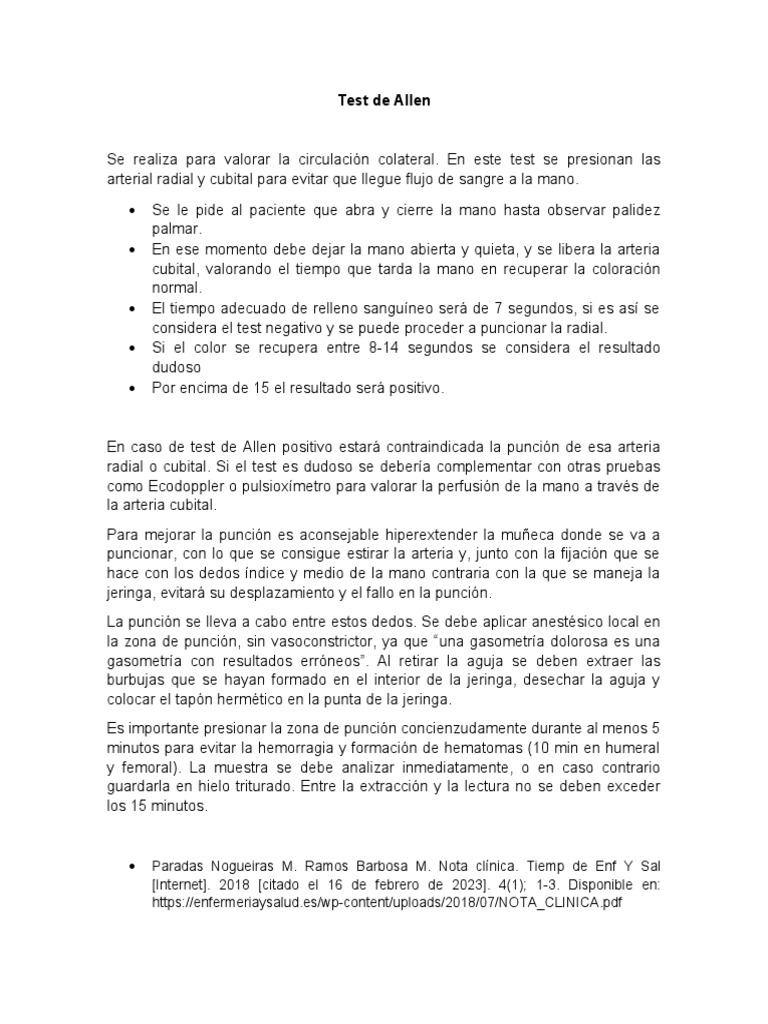 Test de Allen | PDF