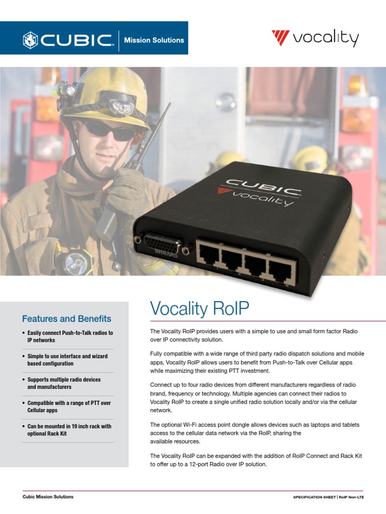 Vocality Datasheet RoIP non-LTE US | PDF | Usb | Wi Fi