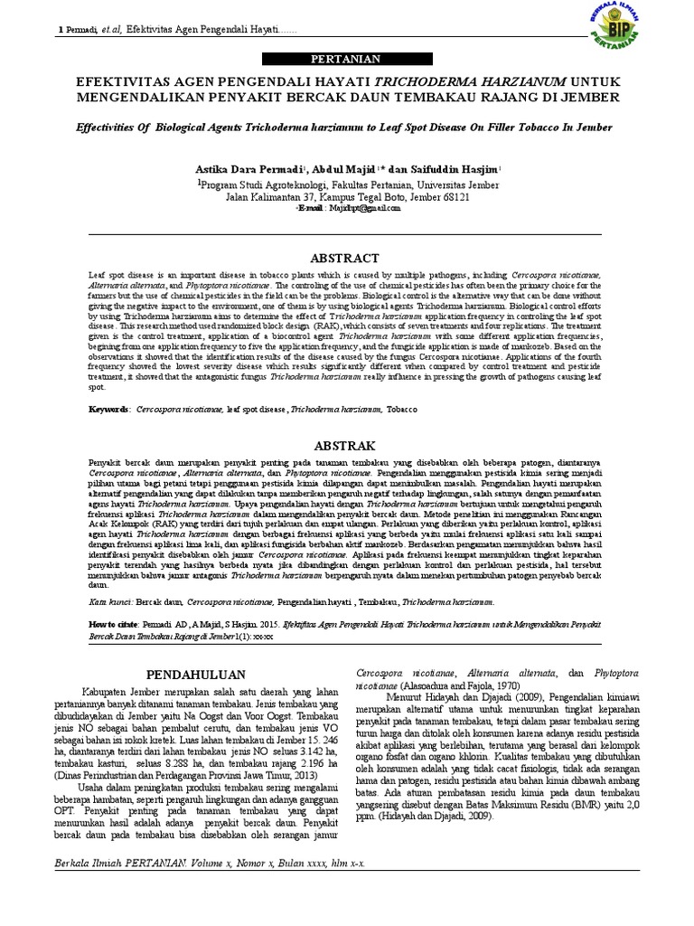 Astika Dara Permadi | PDF | Branches Of Botany | Pest (Organism)