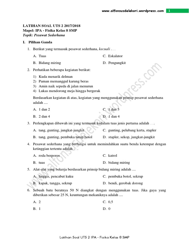 Latsol Pesawat Sederhana | PDF