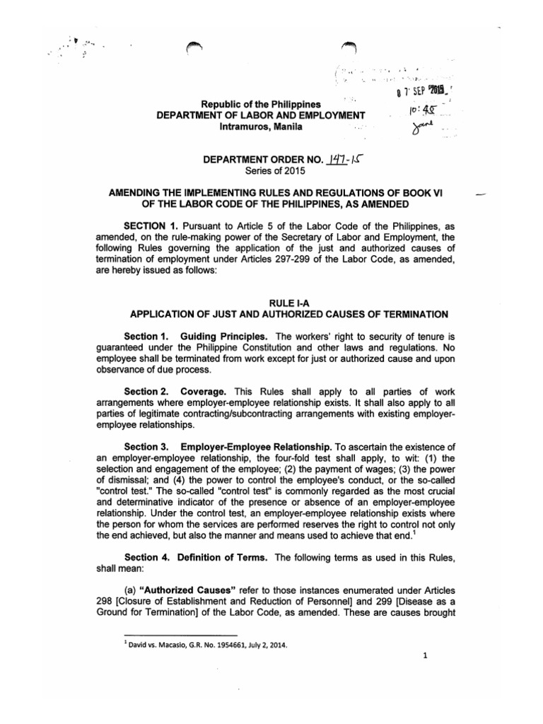 DO 147-15 Termination of Employees 15 | PDF