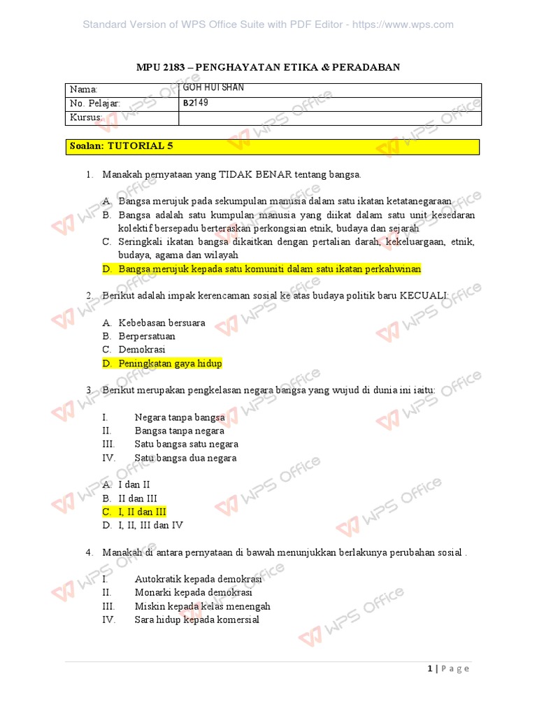 TUTORIAL 5 - 14 Feb. 2023 (1) - Insert Watermark | PDF