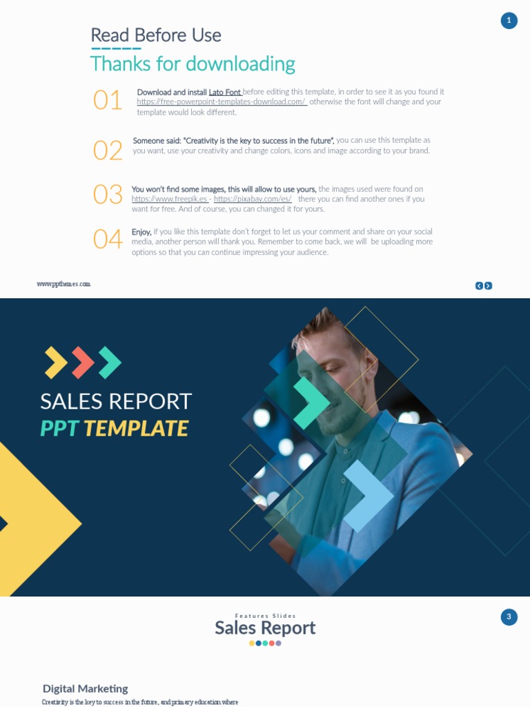 Sales Report PowerPoint Template | PDF | Computing