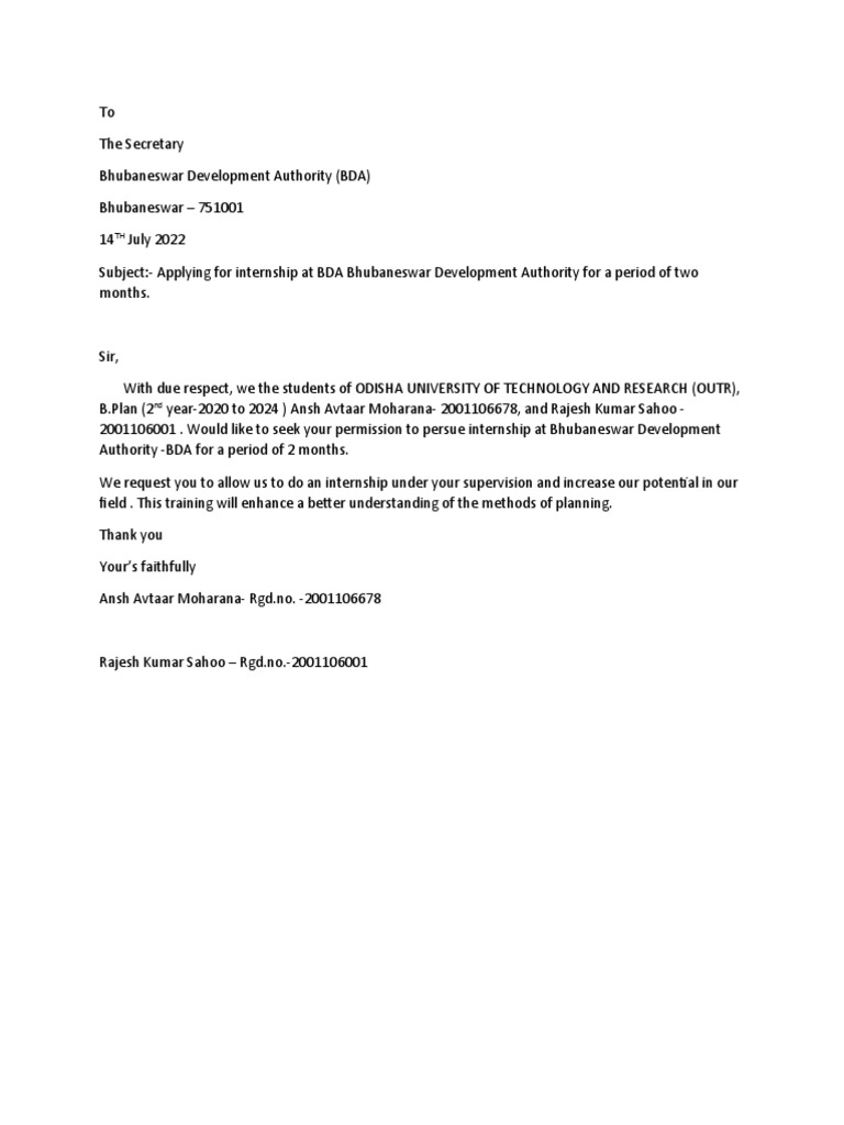 BDA Letter | PDF