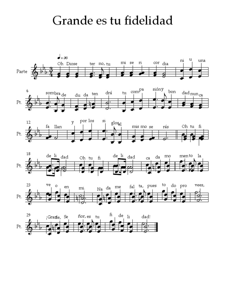 Grande Es Tu Fidelidad | PDF