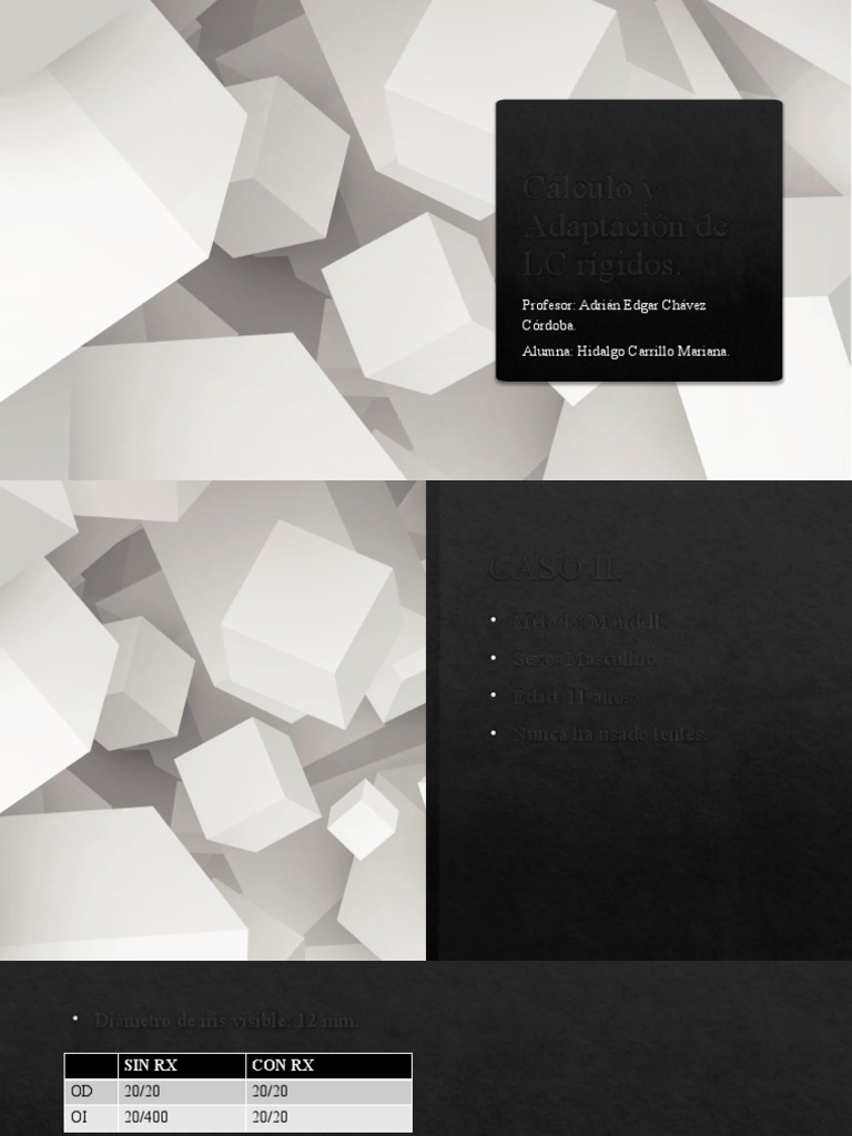 Calculo y Adaptación de LC Rígidos Ejercicios | PDF