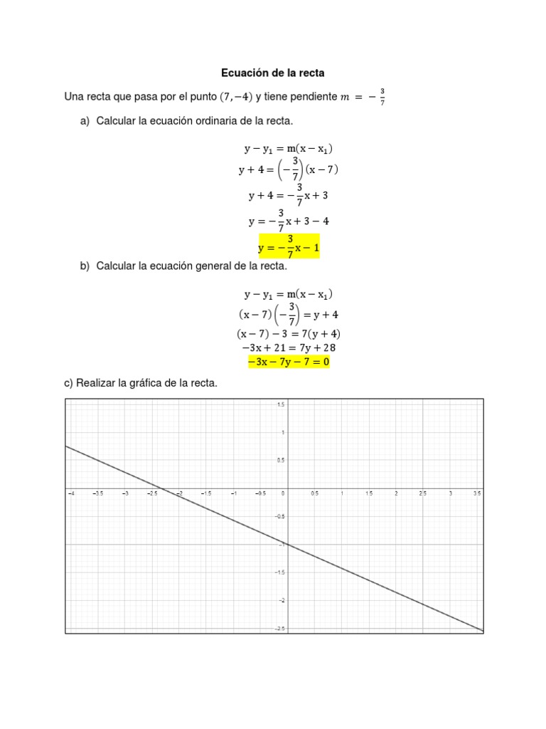 Ecuación de La Recta | PDF