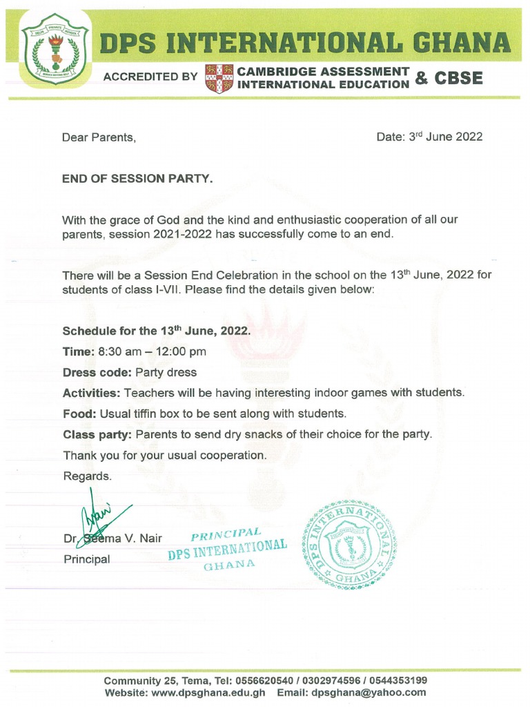 End of Session Party | PDF