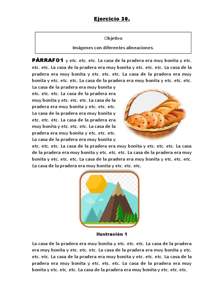 Ejercicio 30 imágenes alineación | PDF